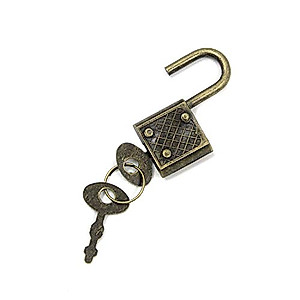 Coshar Retro Mini Padlock with Key Jewelry Box Storage Box Diary Book, Pack of 8