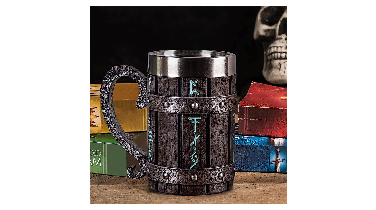 Nordic Viking Rune Mug - Unique 20oz Beer Tankard Gift