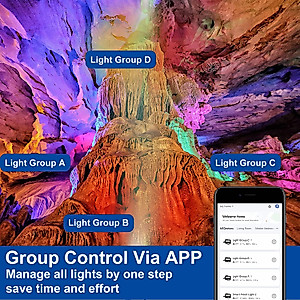 Pesken Smart Flood Light Compatible with Alexa&Google Assistant