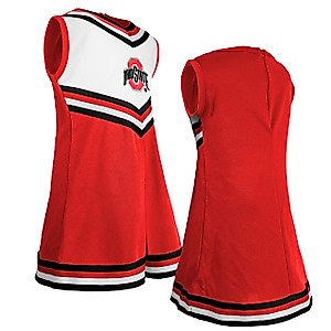 Little King NCAA Toddler/Youth Girls Team Cheer Jumper Dress-Ohio State-4T
