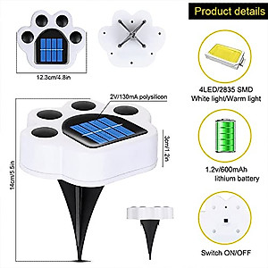 ZHURGN Solar Garden Lights Waterproof Outdoor Solar Lamp Home Garden Walkway Lighting Solar Deck Lights Balcony Patio Pathway Lighting (Color : 1pcs, Light Color : White)