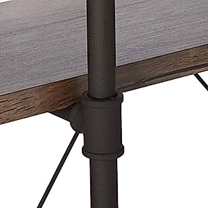 Christopher Knight Home Clint Faux Wood Industrial Five Tier Shelf, Finish, Dark Brown Texture Brown