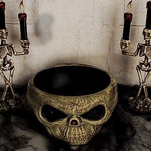 ITART Animated Halloween Candy Bowl Dish with Hand Spooky Decoration Props LED Eyes & Sound for Holloween Decor Treat or Trick Party Bar Table Decor