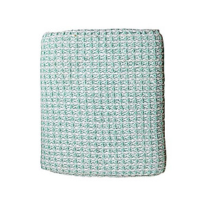 Farmhouse Throws Blanket in Two Tone Honeycomb,Picnic,Camping, Beach,Throws for Couch,Everyday Use, Cotton Throw Blanket with Super Soft and Excellent Handfeel 50 x 60 -Aqua White