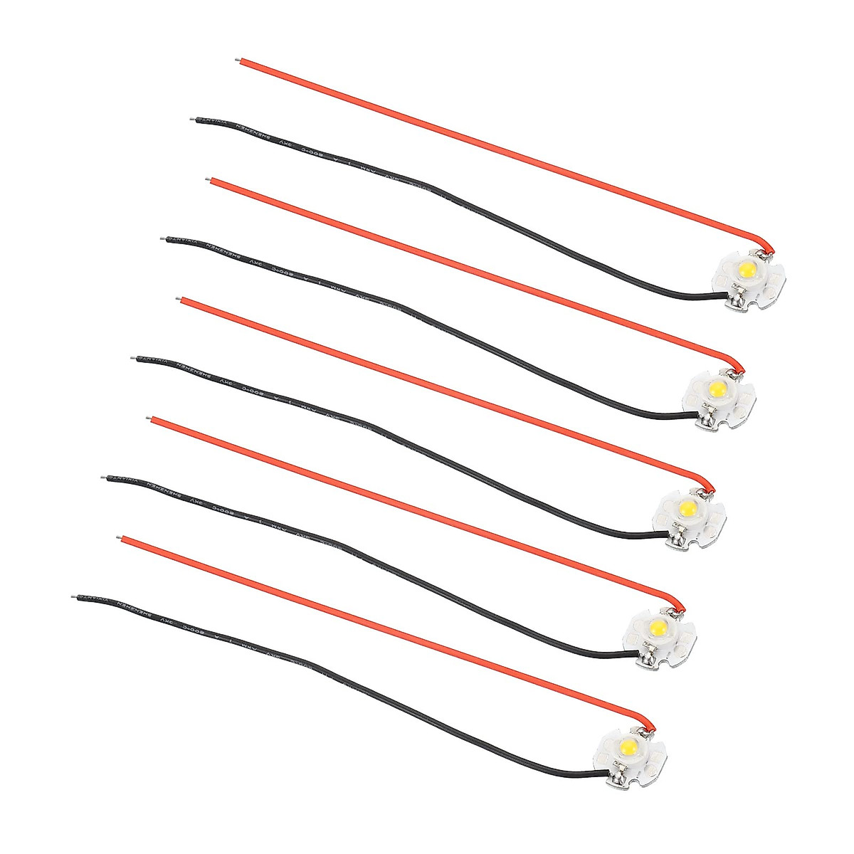 PATIKIL 0.6" LED Chip Bulb, 5 Pack 350mA 1W Aluminum Substrate COB Light Beads Light with Wire for DIY Lighting Fixtures, Natural White 4000-4500K