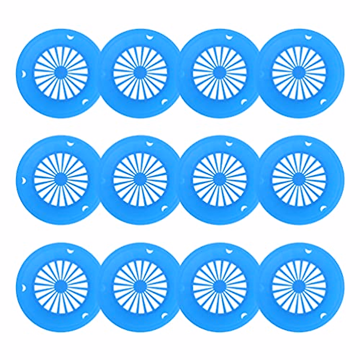 Hemoton 12pcs Barbecue Plates Non- Stick Grill Plate Platic Dinner Plate Hollow- out BBQ Paper Plate Holder BBQ Supplies Blue