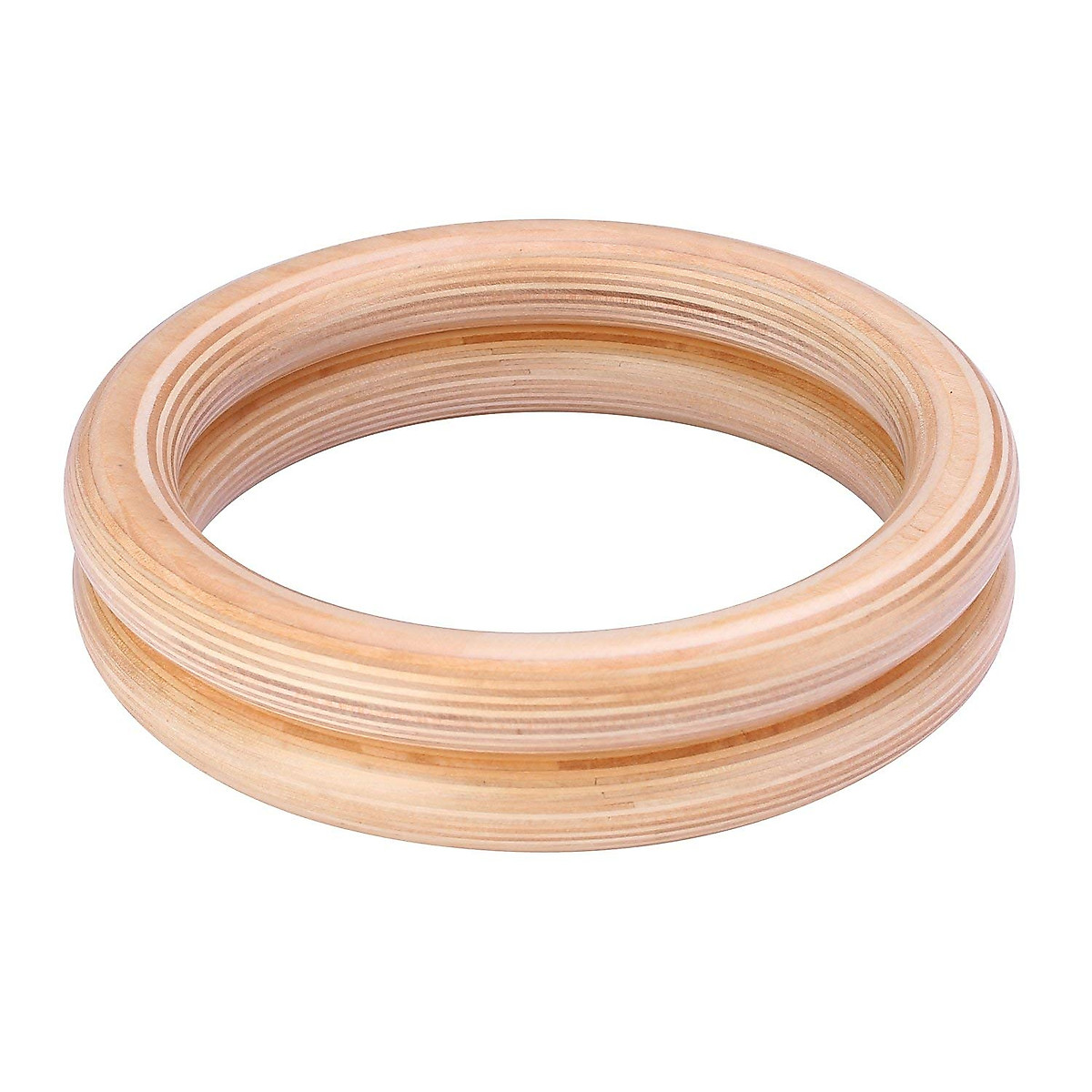 Yimidear Wood Olympic Rings, Gymnastic Rings with Buckle Straps, Wooden Fitness Gym Rings for Strength Training, Crossfit, Pull Ups and Dips (2.8CM)