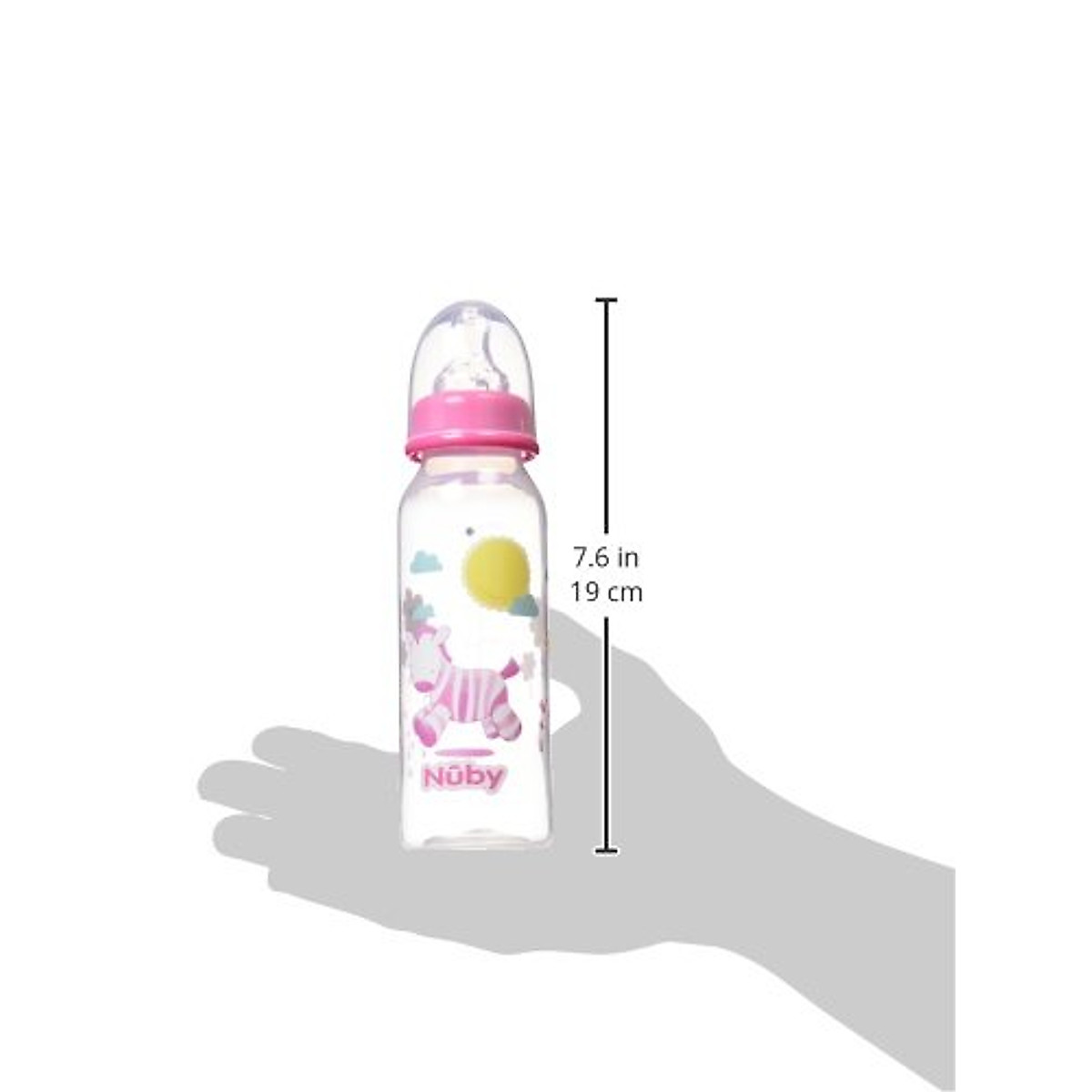Nuby Printed Non Drip Standard Bottle, Colors May Vary, 2 Count