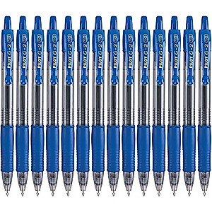 PILOT G2 Premium Refillable & Retractable Rolling Ball Gel Pens, Bold Point, Blue Ink, 14-Pack (15397)