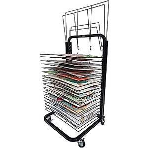 CENAP Art Drying Rack, Solid Mobile Art Drying Rack with Wire Rack for Art Classroom, Studio and Home Use Drying and Printing Rack (Size : 20-Layer)