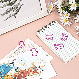 RAYNAG 50 Pieces Cute Pig Shaped Small Paper Clips Bookmark Clips for Office School Home ,Pink