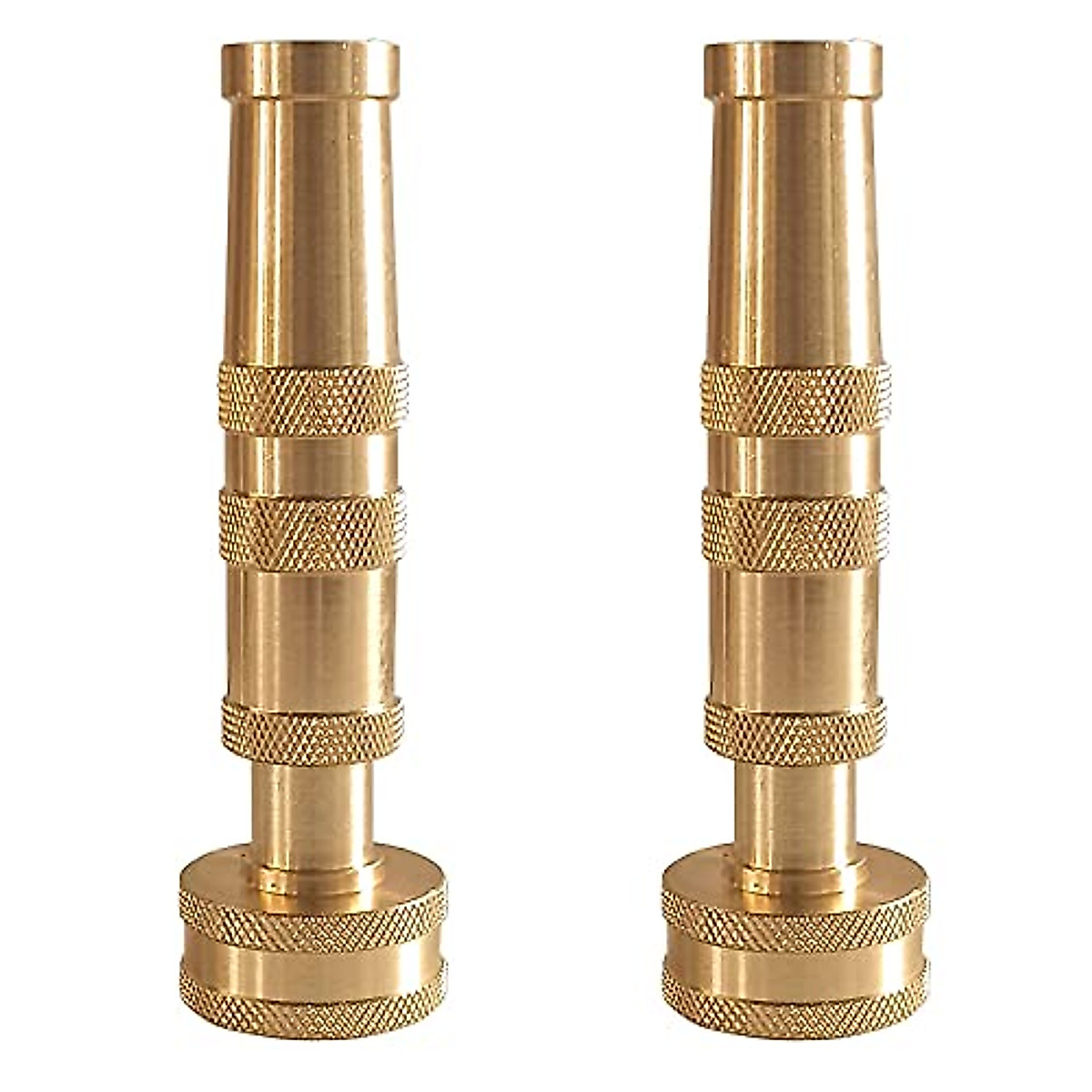 Hourleey Adjustable Twist Hose Nozzle, 4" Heavy-Duty Brass Hose Nozzle with 10 Garden Hose Rubber Washers, 2 Pack