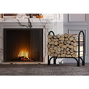 Fire Beauty Firewood Rack Log Holder,Log Storage Holder,Storage Rack,Firewood Stacker for Fireplace Indoor Outdoor(Middle)