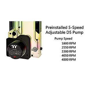 Thermaltake Pacific DP100-D5 Plus 360mm 200ml 16.8 Million Color RGB Alexa/Razer Chroma/5V Motherboard Syncable 6-Port G 1/4" Thread 5-Speed Adjustable D5 Pump Distro Plate Combo CL-W263-PL00SW-A
