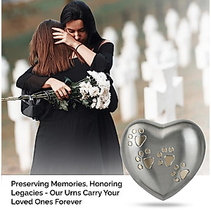 YATSKIA Heart Shaped Small Pet Urn - Cremation Urn for Cat & Dog - Heart Urn - Pet Ashes Keepsake - Small Urn for Pet Ashes - Pewter Pet Urn - Cremation Keepsake - Small Keepsake Urn