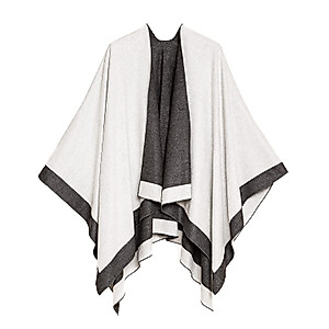 Women's Shawl Wrap Poncho Ruana Cape Cardigan Sweater Open Front for Spring Summer Fall (PC-10-1)