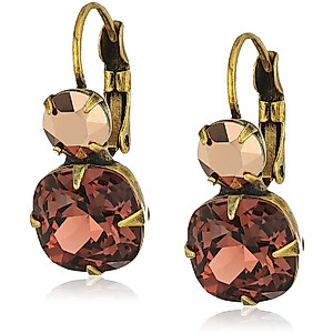 Sorrelli Roundabout Drop Earrings, Antique Gold-Tone Finish, Mahogany