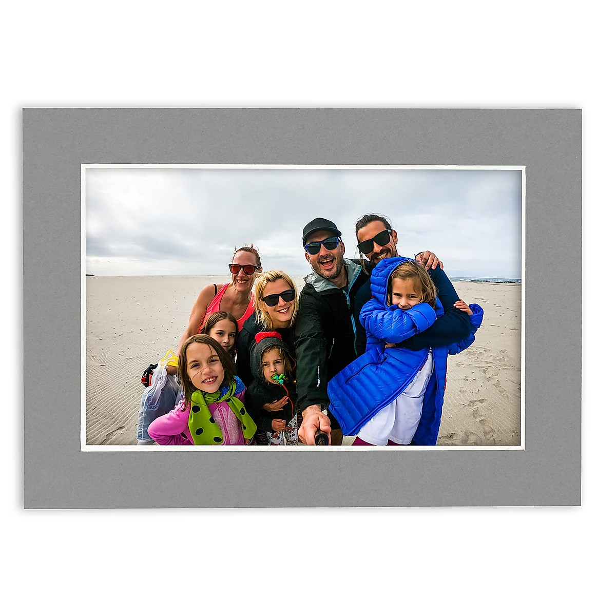 16x20 Mat Bevel Cut for 12x18 Photos - Acid Free Mid Grey Precut Matboard - for Pictures, Photos, Framing - 4-ply Thickness