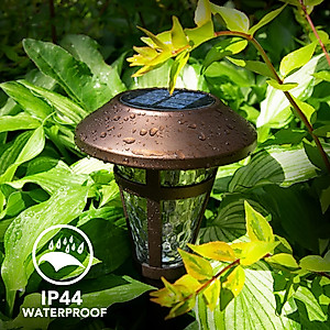 GIGALUMI 6 Pack Super Bright Solar Lights Outdoor Waterproof, High Lumen Solar Garden Lights, Metal Solar Pathway Lights Outdoor, Solar Sidewalk Lights for Yard, Patio, Landscape, Walkway