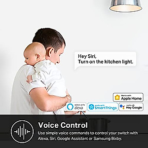 Kasa Apple HomeKit Smart Dimmer Switch KS220, Single Pole, Neutral Wire Required, 2.4GHz Wi-Fi Light Switch Works with Siri, Alexa and Google Home, UL Certified, No Hub Required, White