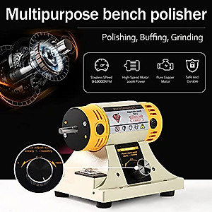 LIBAOTML Adjustable Speed Polishing Machine, Multi-Function Bench Lathe Polisher, Bench Grinder, Polishing Machine Used For Jewelry Making, Woodcrafting, Dental, Manual DIY.