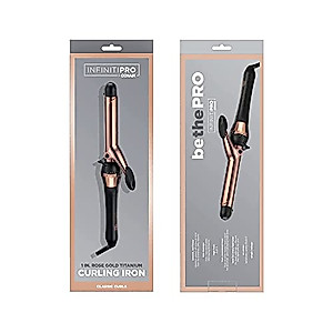 INFINITIPRO BY CONAIR Rose Gold Titanium 1-Inch Curling Iron, 1-inch barrel produces classic curls – for use on short, medium, and long hair