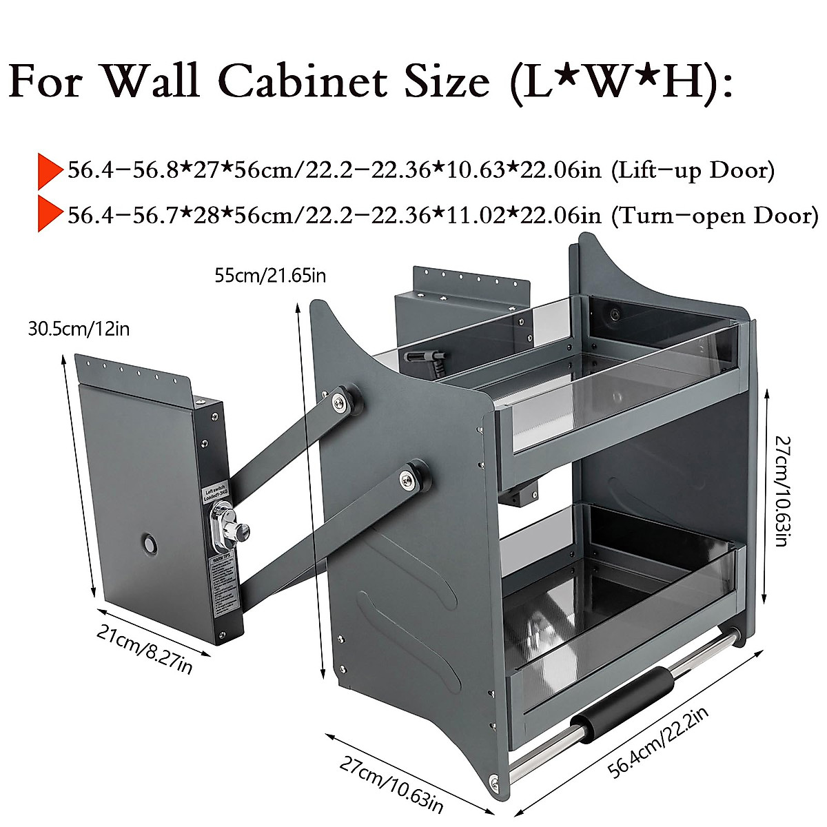 LIECARYAM Cabinet Pull Down Shelf, 24Inch Cabinet Pull Down Shelving System Blind Corner Cabinet Pull Out Pull-Out Kitchen Wall Sliding Shelf Pull-Out Home Organizers Cabinet Storage 42-44lb (24Inch)