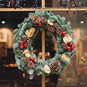 20 Pieces Large Hanging Round Wreaths 12Inch Cardboard Wreath Rings for DIY Crafts Paper Round Circle Christmas Hanging Ornaments Decorations with Hole Twine for Wedding Christmas Valentines Day Decor