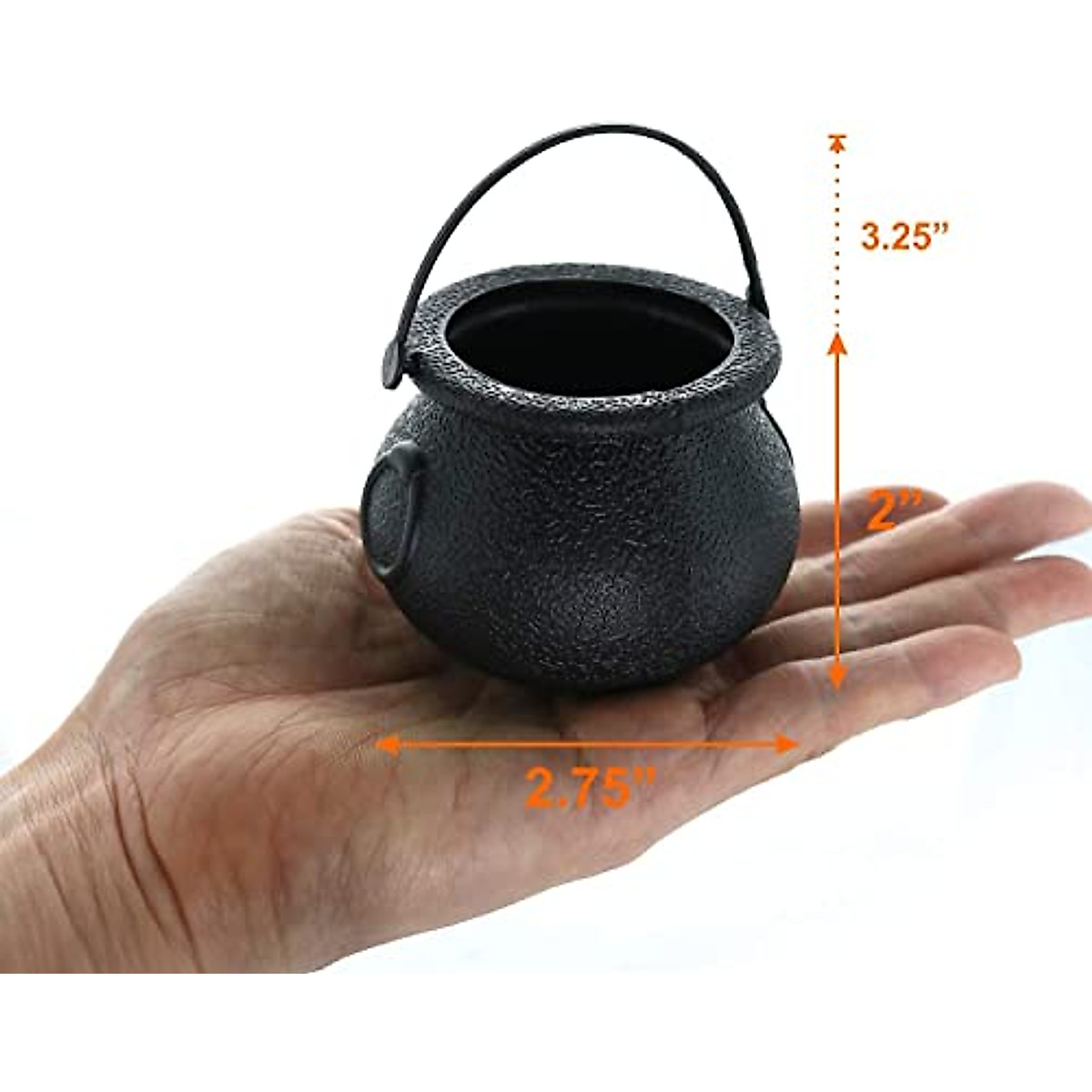 GIFTEXPRESS 24-Pack Mini Cauldron Kettles Novelty Candy Kettles for St Patrick Decoration, Pot of Gold Cauldron, Halloween Black Cauldrons Candy Holder, Witches Cauldron, Cauldron Pot Party Favors