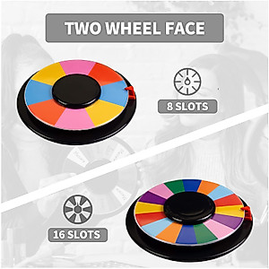 AZDVZD 8 Inch Table Spinning Wheel,Double-Sided 8/16 Slot Color Prize Wheel,Dry Erase Spin Wheel for Fortune Spinning Game,Trade Show, Holiday Activities,Party Pub,Home Education