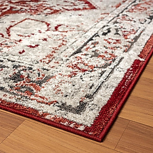 LUXE WEAVERS Moroccan Floral Vintage Red 5x7 Area Rug