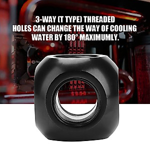 Pomya Computer Water Cooling Spherical 3 Way T-Type Connector G1/4 Threaded Adapter Black, Silver for PC Water Cooling Application(Black)