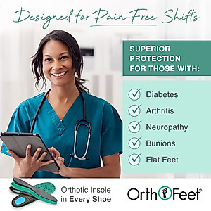 Orthofeet Women's Orthopedic White Leather Talya Nurse Shoes, Size 9.5 Wide