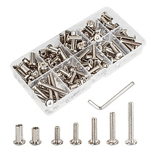 M6 x 16mm/20mm/25mm/30mm/40mm 140Pcs Hex Socket Screws Head Nuts with 1Pc Allen Wrench