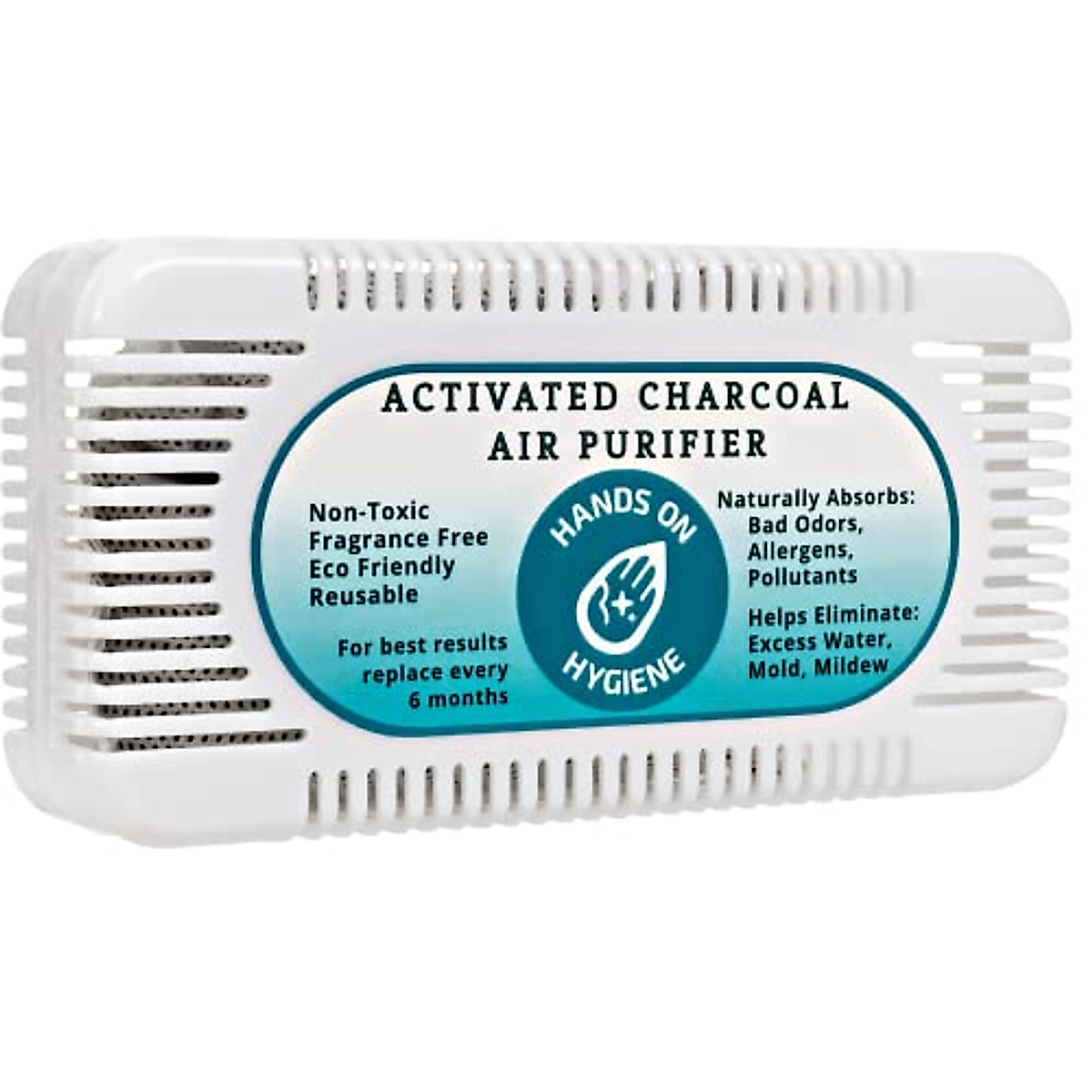 HANDS ON HYGIENE Refrigerator Air Purifier - Natural Activated Charcoal - More effective than baking soda - Eliminates odors from refrigerators, freezers, coolers and lunch boxes. (4)