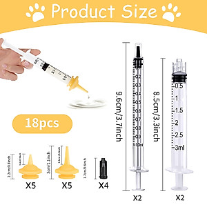 Jiaxix 10Pack Pet Nursing Nipple, Replacement Original+Mini Nipple Feeding Kits for Newborn Kittens, Puppies, Small Animals