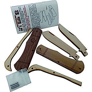 JJ’s Knife Kit Trapper Wooden Pocket Knife Making Kit | Perfect Beginner Knife Making Kit To Teach Knife Safety | Double Blade Style Toy Knife | Ages Seven And Up | Made In The USA