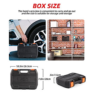 DIFFLIFE Tool Sets Household Tool Kit 15-Piece,General Home/Auto Repair Tool Set with Hammer, Pliers, Screwdriver Set and Toolbox Storage Case - Perfect for Homeowner, Diyer, Handyman (15-Piece)…