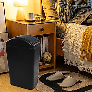 Ponpong 3.5 Gallon Plastic Swing Top Trash Can