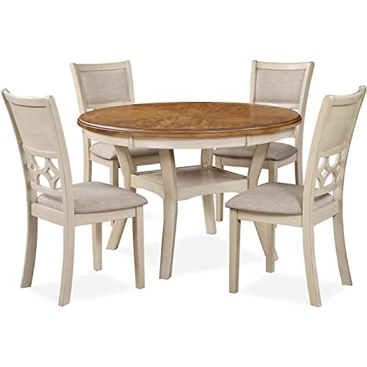 New Classic Furniture Mitchell 5-Piece Dining Set with 1 Table and 4 Chairs, Bisque/Brown