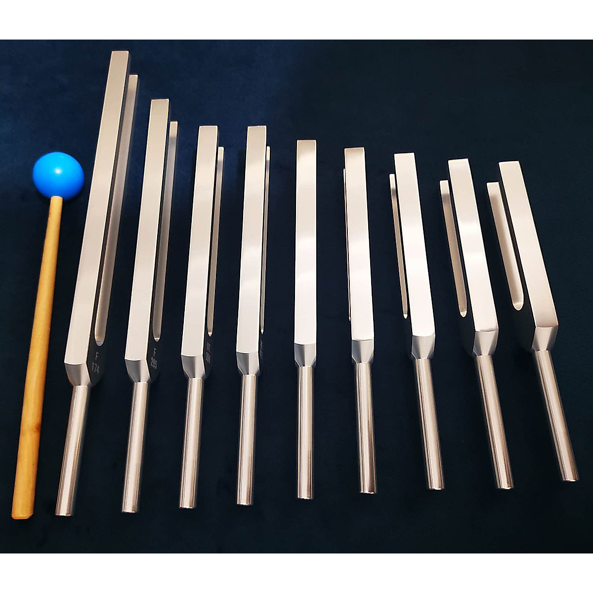 Solfeggio Tuning Fork Set - 9 Tuning Forks - Perfect for DNA Healing, Chakra, Sound Therapy, Spiritual (Gift box packing.)