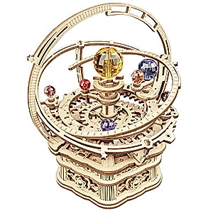 ROKR 3D Wooden Puzzles for Adults Mechanical Music Box-Starry Night, DIY Rotating Music Box Model Building Kits for Teens, DIY Crafts/Hobbies/Gifts Desk Decor for Boys Ages 14+ (Starry Night)