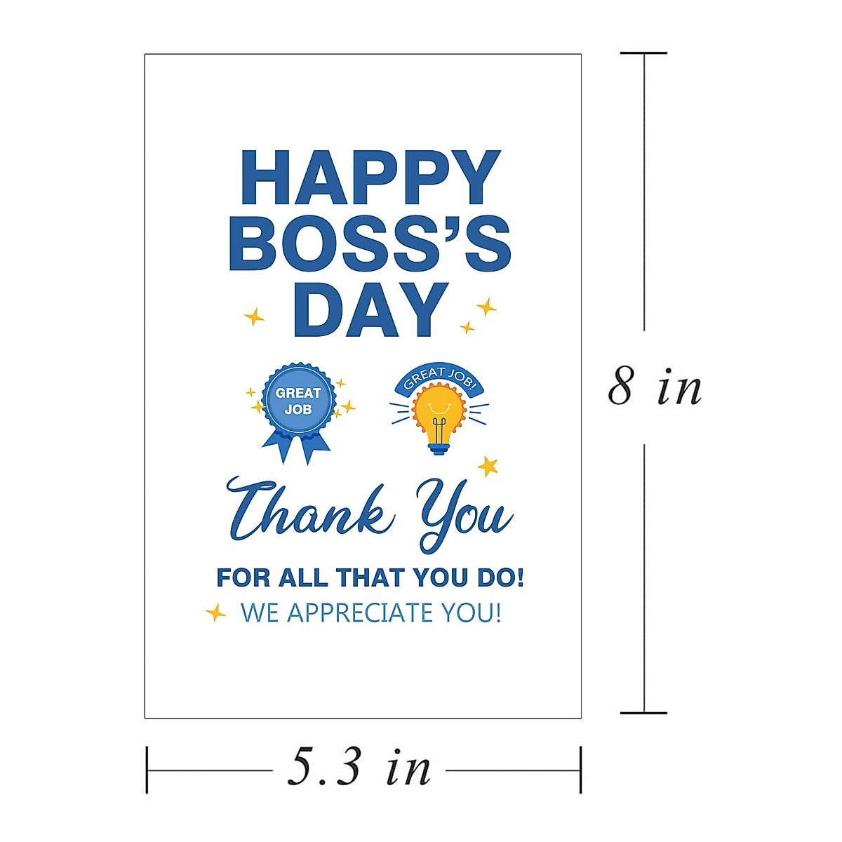 Ure Tenk Boss Appreciation Card From Employees, Happy Boss's Day Thank You Card, Best Boss Ever Card, Great Job Boss Card