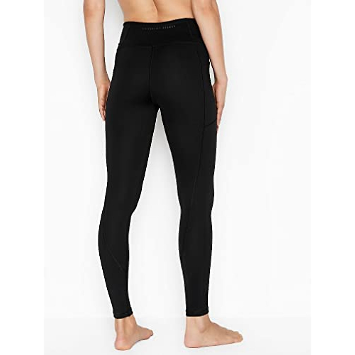 Victoria's Secret Essential High Rise Pocket Women's Performance Leggings, Black, Regular Length, 8