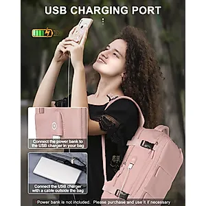 bergsalz Backpack For Women Travel Bag Weekender Lightweight Medium Backpack For Men Hiking Waterproof Gym Bag Travel Essentials Pink Canvas Bag Carry On Backpack For Sport Fan Laptop Bag