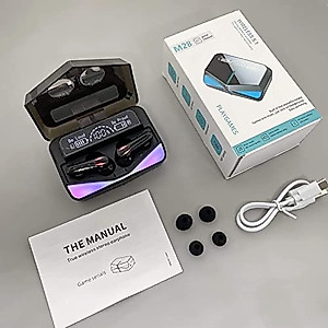 M28 Wireless Earbuds TWS Bluetooth 5.1 Gaming Monster Earphones Touch Control Headphones Microphone Mirror Screen Mini LED Display - Excellent Sound Ensure Fast & Stable Connection Waterproof | AD