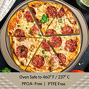 Glad Nonstick Large Pizza Pan for Oven | Round Baking Tray | Textured Cooking Sheet Crisper | Premium Bakeware Series for Home Kitchen