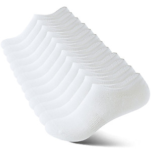 HIGIXCH No Show Socks Women Low Cut Invisible Liner Non slip Athletic Boat Socks 6 Pairs(socks for women size 5-8, White)