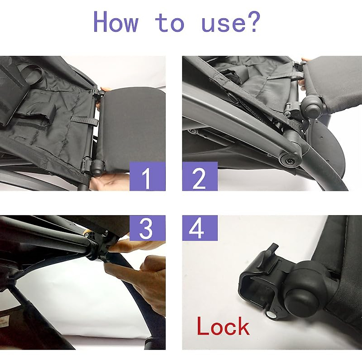 SeedFuture Stroller Footrest Black for Babyzen YOYO, Stroller Accessories Baby Leg Rest Fits Babyzen YOYO YOYO+ YOYO2 Baby Time, 8.5 Inch Long Extend Infant Pram Footboard