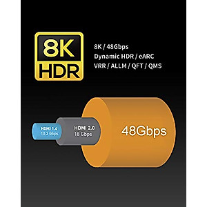 Zeskit Lite 48Gbps Slim Certified Ultra High Speed HDMI Cable 5ft, 4K120 8K60 144Hz eARC HDR HDCP 2.2 2.3 Compatible with Dolby Vision Apple TV 4K Roku Sony LG Samsung Xbox Series X RTX 3080 PS4 PS5